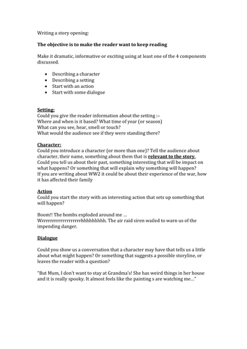 Story Opening ppt and activities | Teaching Resources