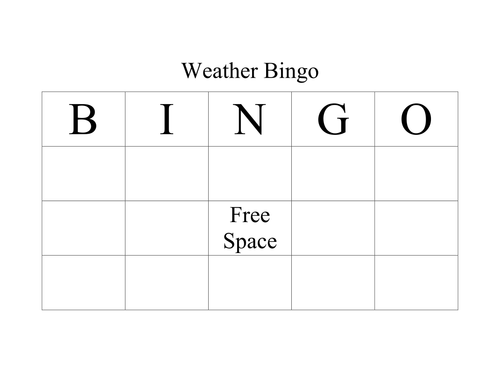 Weather Bingo | Teaching Resources