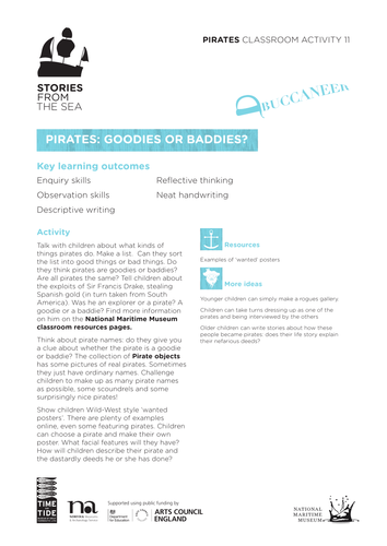 Pirate Activities - Goodies or Baddies | Teaching Resources