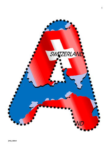 Switzerland Flag & Map Themed Alphabet and Numbers | Teaching Resources