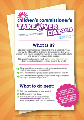 Takeover Day 2013 - Flyer | Teaching Resources
