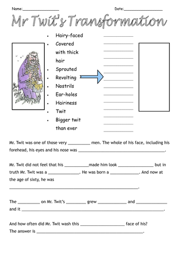 Transforming Mr Twit - Roald Dahl | Teaching Resources