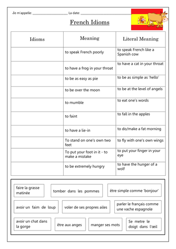 French Idioms | Teaching Resources