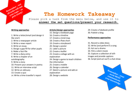 Takeaway Homework | Teaching Resources