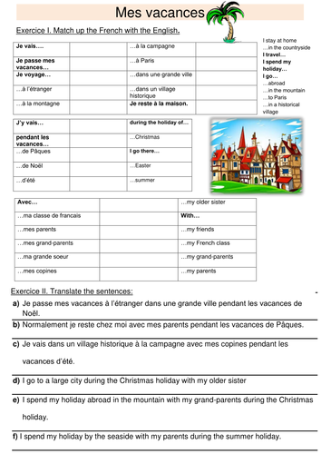 Mes vacances | Teaching Resources