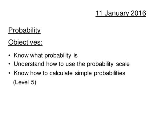 Introduction to Probability Resources | Tes Introduction to Probability Resources | Tes