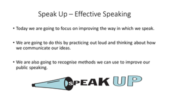 Speak Up – Effective Speaking | Teaching Resources