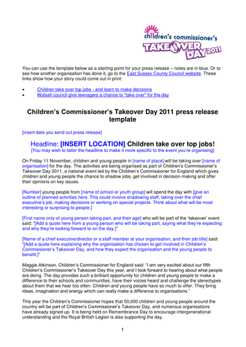 Takeover Day - Resource Bank | Teaching Resources