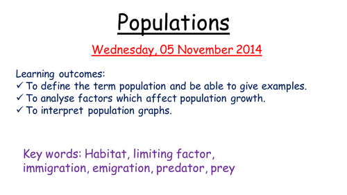 Populations an predator/prey | Teaching Resources