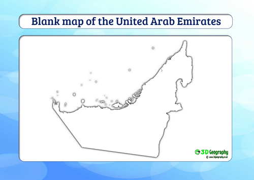 Blank map of the United Arab Emirates UAE | Teaching Resources