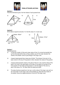 Volume of Pyramids and Cones by Owen134866 - UK Teaching Resources - TES