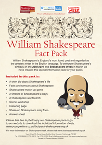 William Shakespeare Fact Pack for Key Stage 2 by YoungWriters - UK ...