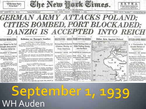 September 1, 1939 by W H Auden | Teaching Resources