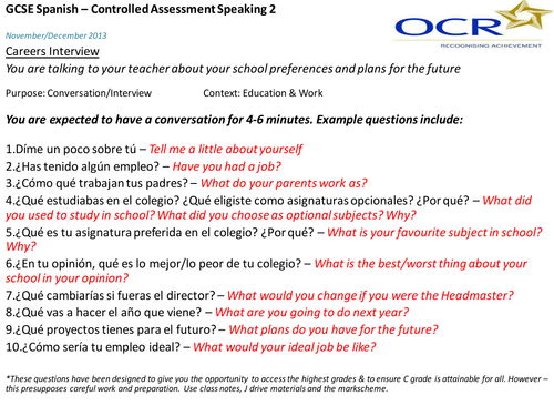 Education & Work Writing Mat (Spanish) | Teaching Resources