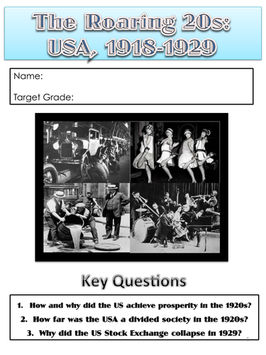 AQA Unit 2 Roaring 20s | Teaching Resources