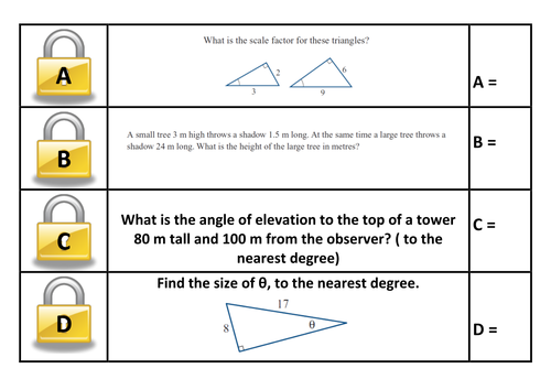 Lock problem - Trigonometry | Teaching Resources