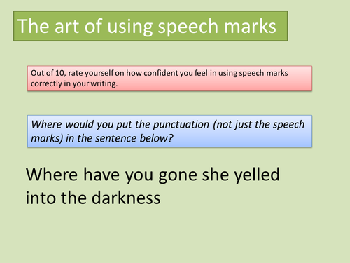 Using speech marks | Teaching Resources