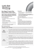Story Writing Lesson Plan, Planning Sheet for KS2 by YoungWriters - UK ...