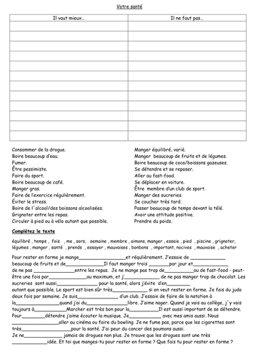 La Santé | Teaching Resources