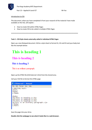 Html And Css Basics Teaching Resources 