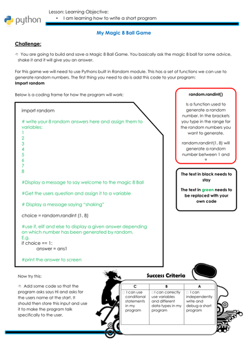 Pyhton Worksheets | Teaching Resources