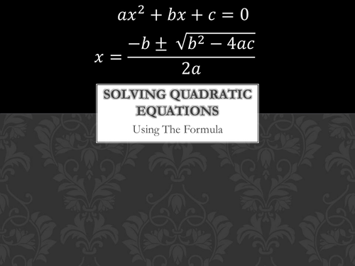 Solving Quadratic Equations - Sequence of Lessons | Teaching Resources