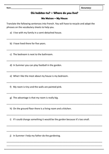 French: Where I live by Dannielle89 - Teaching Resources - TES