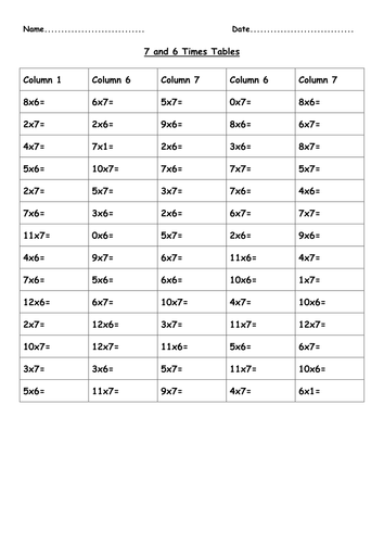Mixed Times Tables | Teaching Resources