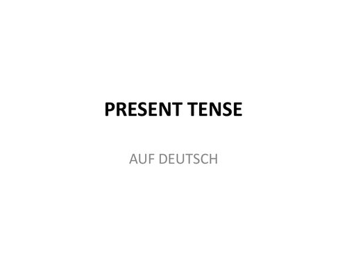 Present Tense in German | Teaching Resources