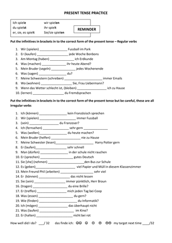 Present Tense in German | Teaching Resources
