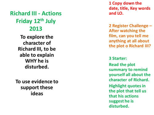 Shakespeare & Poems Assessment - Richard III | Teaching Resources