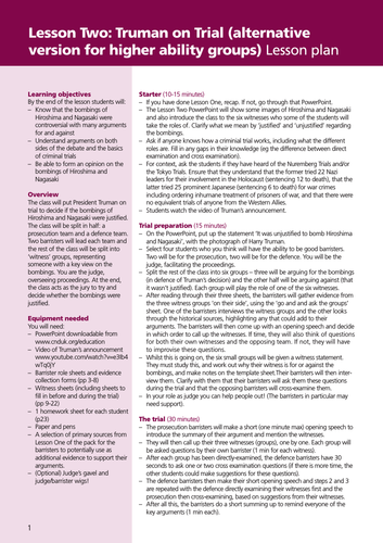 Truman On Trial: Investigating the bombing of Hiroshima and Nagasaki ...