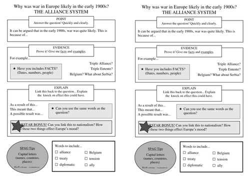 WWI SOW - Lesson 2 - Causes - Alliances | Teaching Resources WWI SOW - Lesson 2 - Causes - Alliances | Teaching Resources