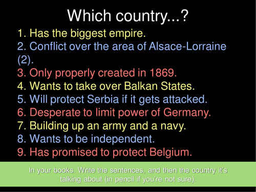 WWI SOW - Lesson 2 - Causes - Alliances | Teaching Resources WWI SOW - Lesson 2 - Causes - Alliances | Teaching Resources