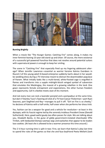 The Hunger Games: Catching Fire Review | Teaching Resources
