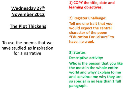 Full Scheme of Work on Poetry for year 9s | Teaching Resources