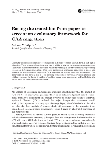 Easing the transition from paper to screen | Teaching Resources