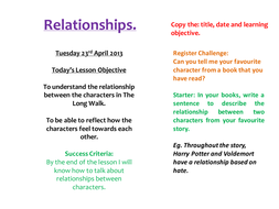 The Long Walk - Lessons on A Short Story | Teaching Resources