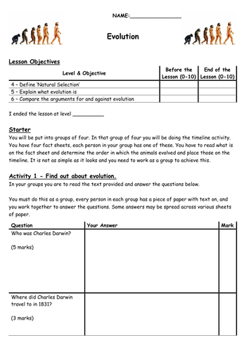 Evolution by biscuitcrumbs - Teaching Resources - TES