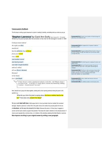 AQA Relationship poetry trial exam paper | Teaching Resources