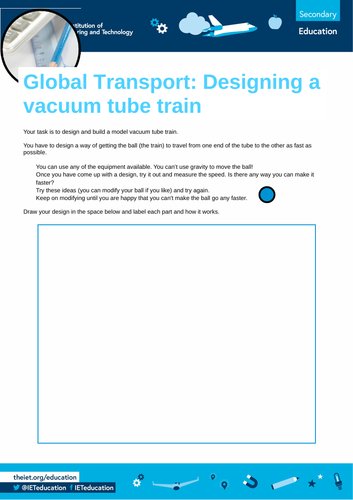 Design a model vacuum tube train | Teaching Resources