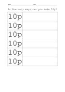 How many ways can you make 10p / 20p by Louisecrane | Teaching Resources