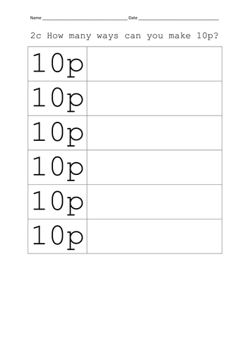 How many ways can you make 10p / 20p | Teaching Resources