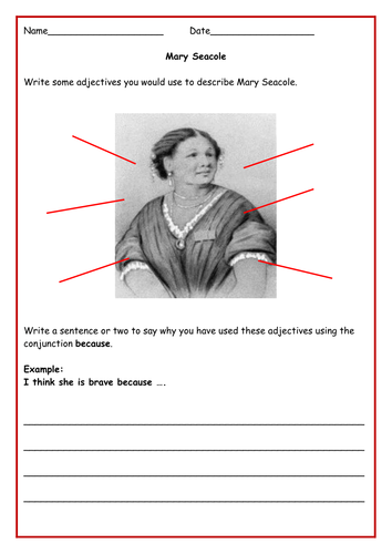 Mary Seacole/Florence Nightingale & Crimean War - Worksheet biography ...