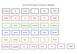 French Christmas Sentence Builders | Teaching Resources