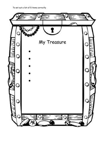 Treasure chest lists | Teaching Resources