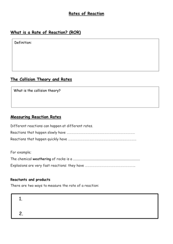 Rates of Reaction | Teaching Resources