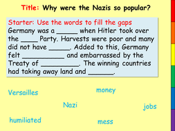 Why did people vote for Hitler? Lower ability | Teaching Resources