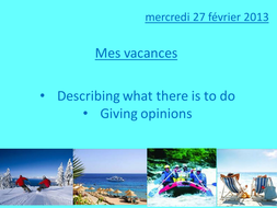 Les vacances | Teaching Resources