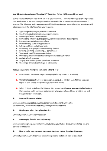 Oxbridge tasks | Teaching Resources